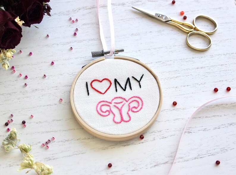 Uterus Embroidery Hoop Mini Embroidery Hoop Ornament - Etsy
