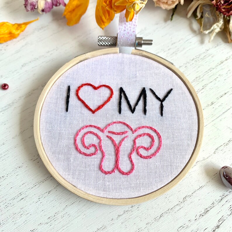 Uterus Embroidery Hoop Mini Embroidery Hoop Ornament - Etsy