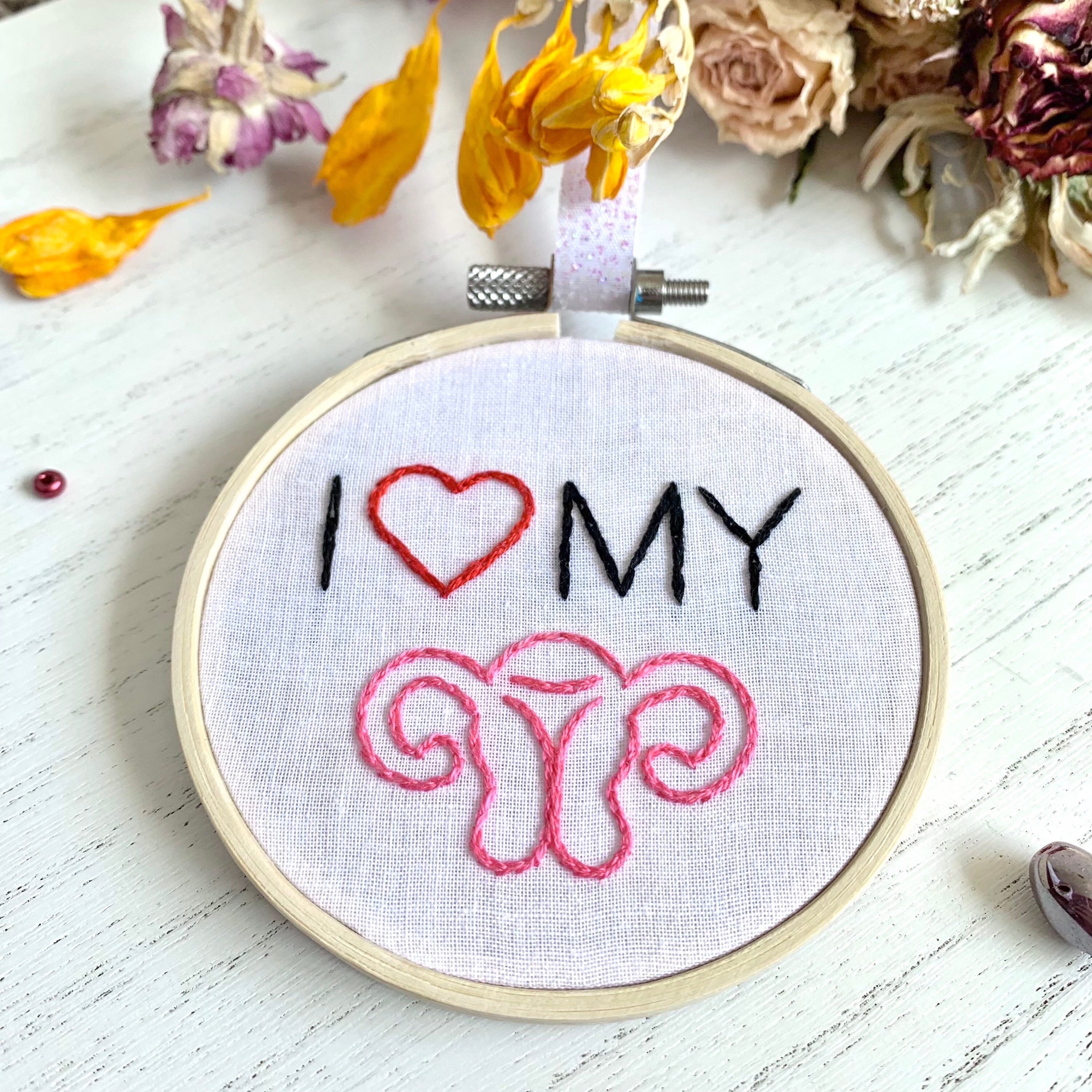 Uterus Embroidery Hoop Mini Embroidery Hoop Ornament - Etsy