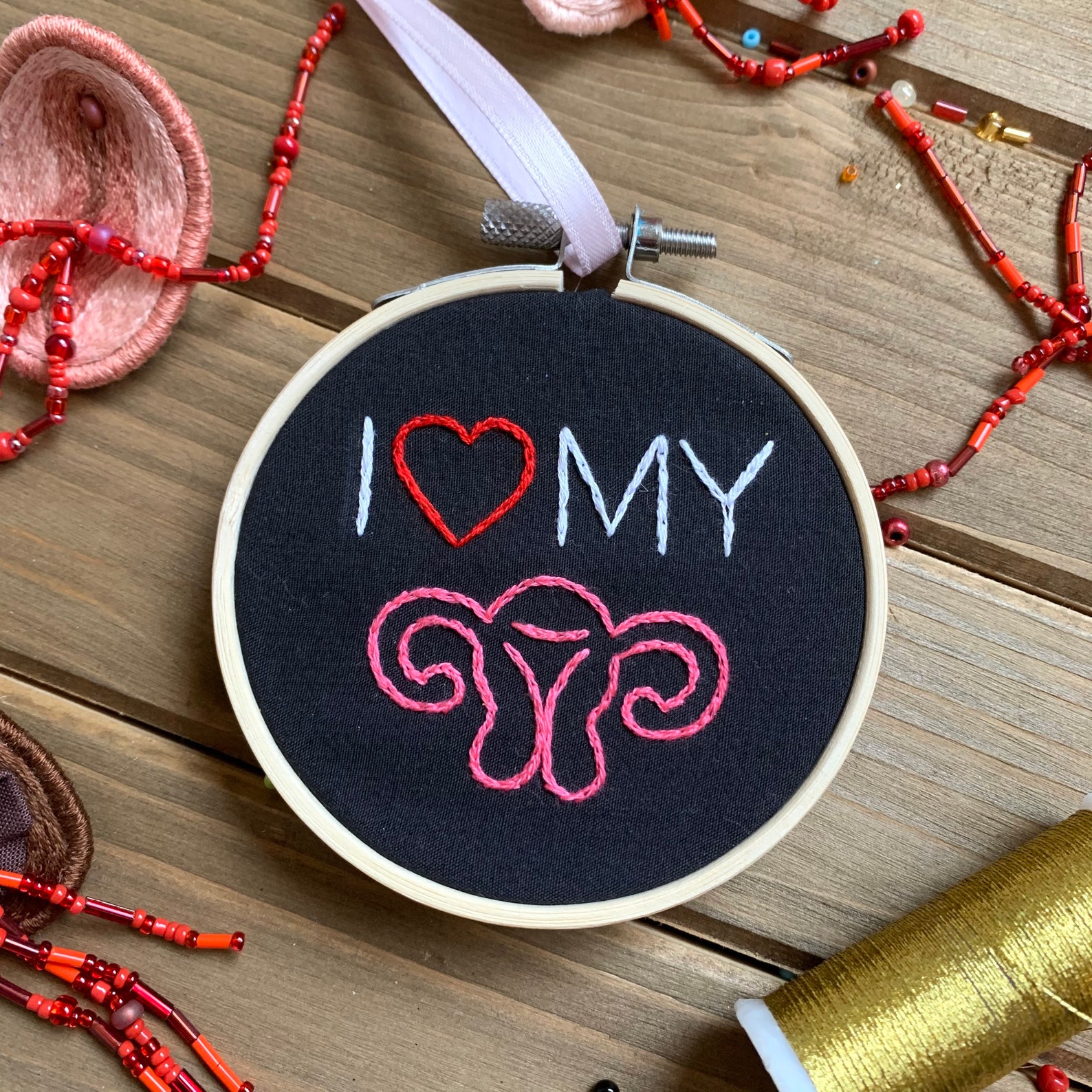 Uterus Embroidery Hoop Mini Embroidery Hoop Ornament - Etsy