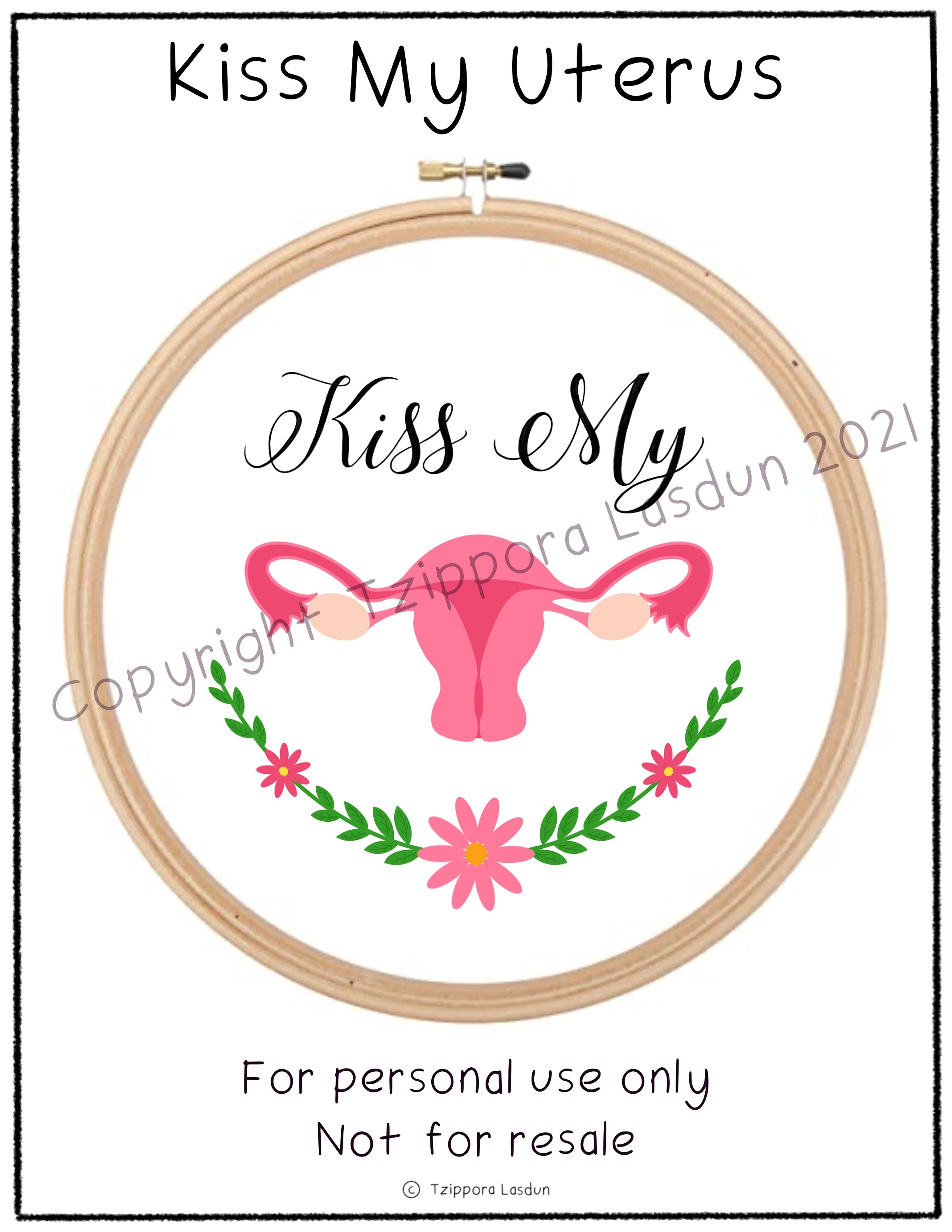 Uterus Embroidery Pattern PDF Embroidery Pattern Spring Wreath for Door ...