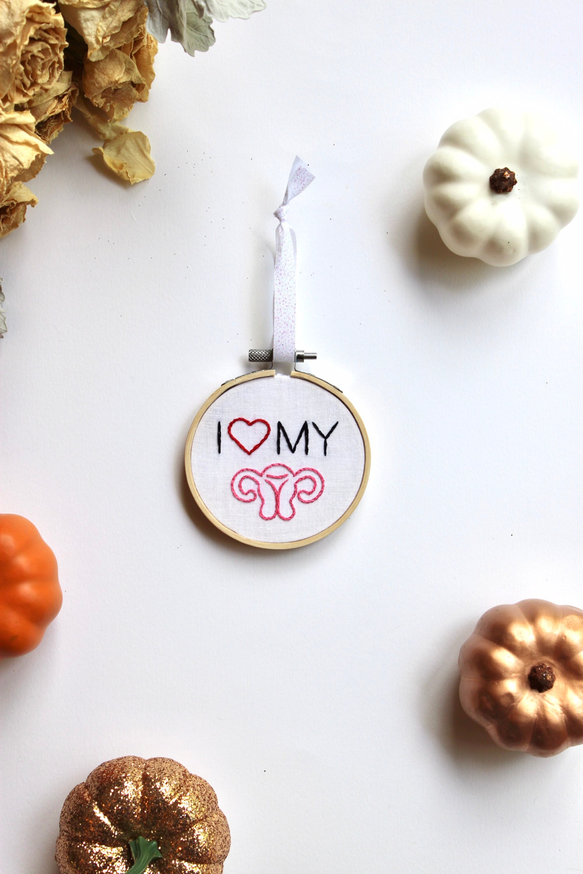 Uterus Embroidery Hoop Mini Embroidery Hoop Ornament - Etsy
