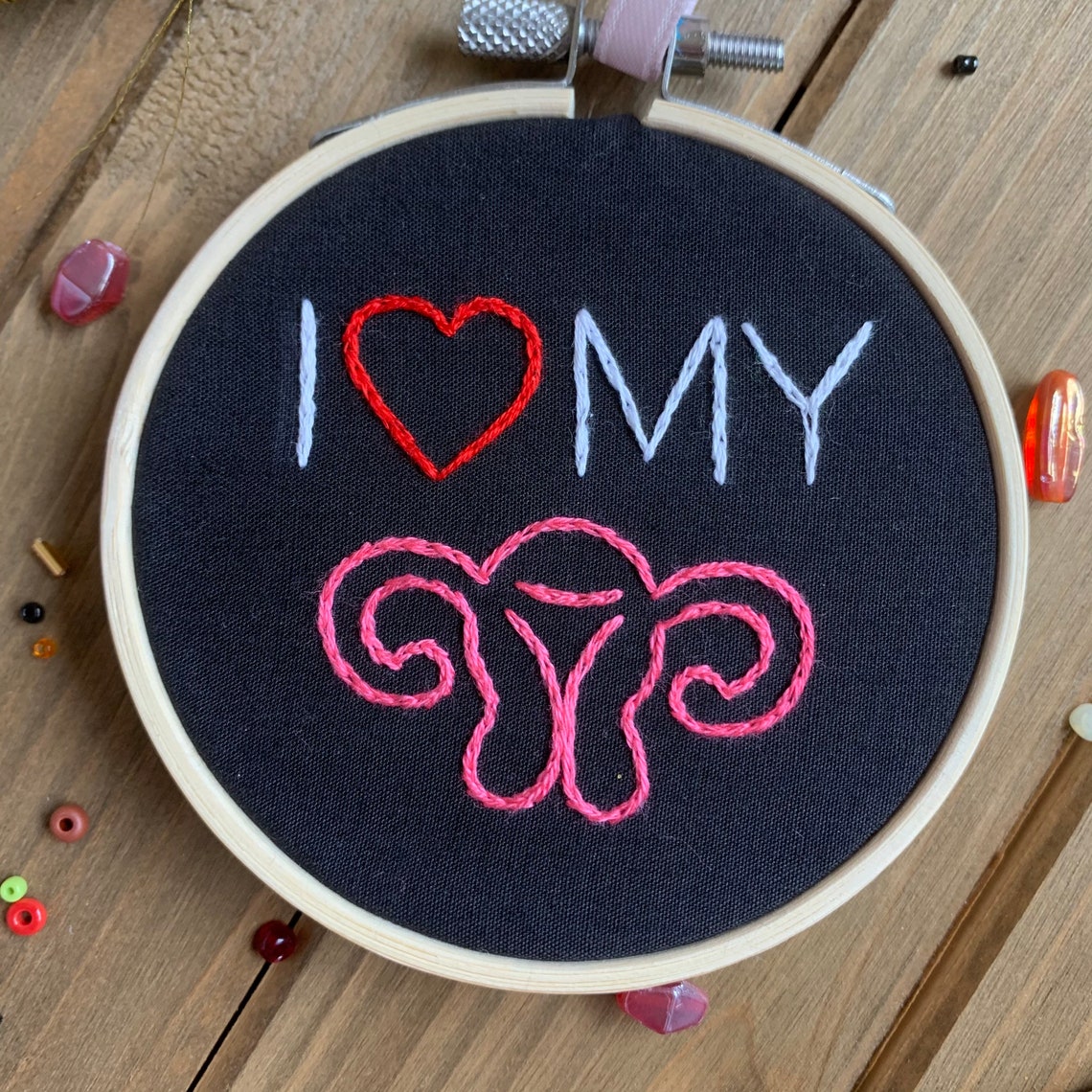 Uterus Embroidery Hoop Mini Embroidery Hoop Ornament - Etsy