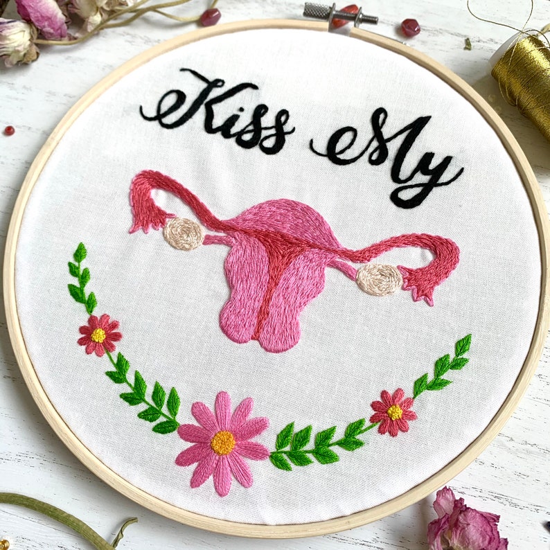 Uterus Embroidery Pattern PDF Embroidery Pattern Spring Wreath for Door ...