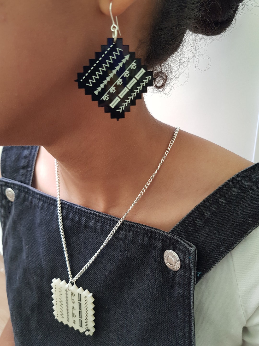 Machine Stitch Swatch Earrings - Laser Cut Acrylic - Etsy