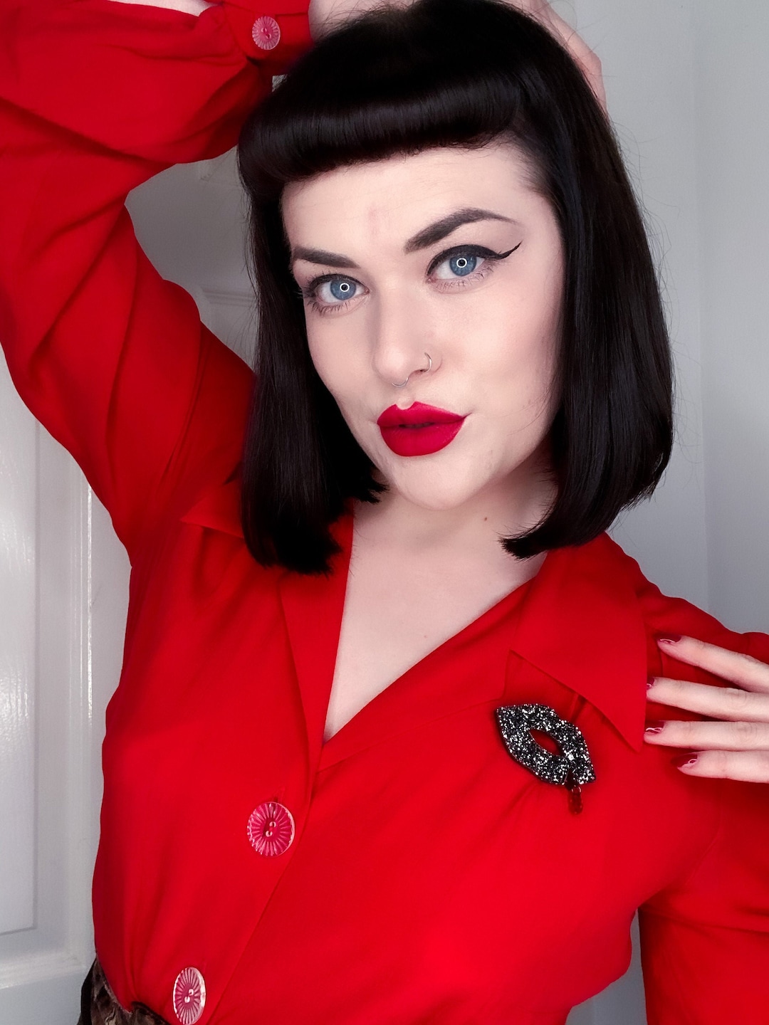 Gothic Lips Brooch | Laser Cut Jewellery | Black Brooch | Goth Style - Etsy