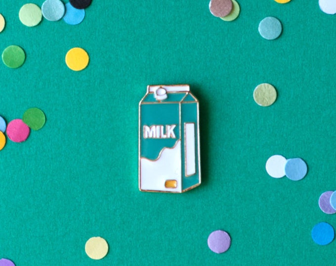 Milk Carton Enamel Pin Etsy
