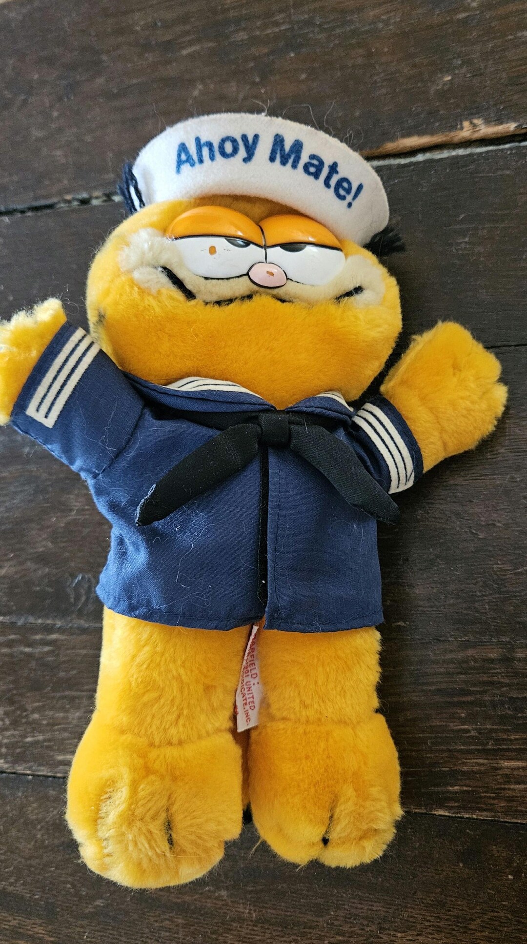 Vintage Garfield Plush Figure 1978, 1981 Ahoy Mate Sailor Garfield ...