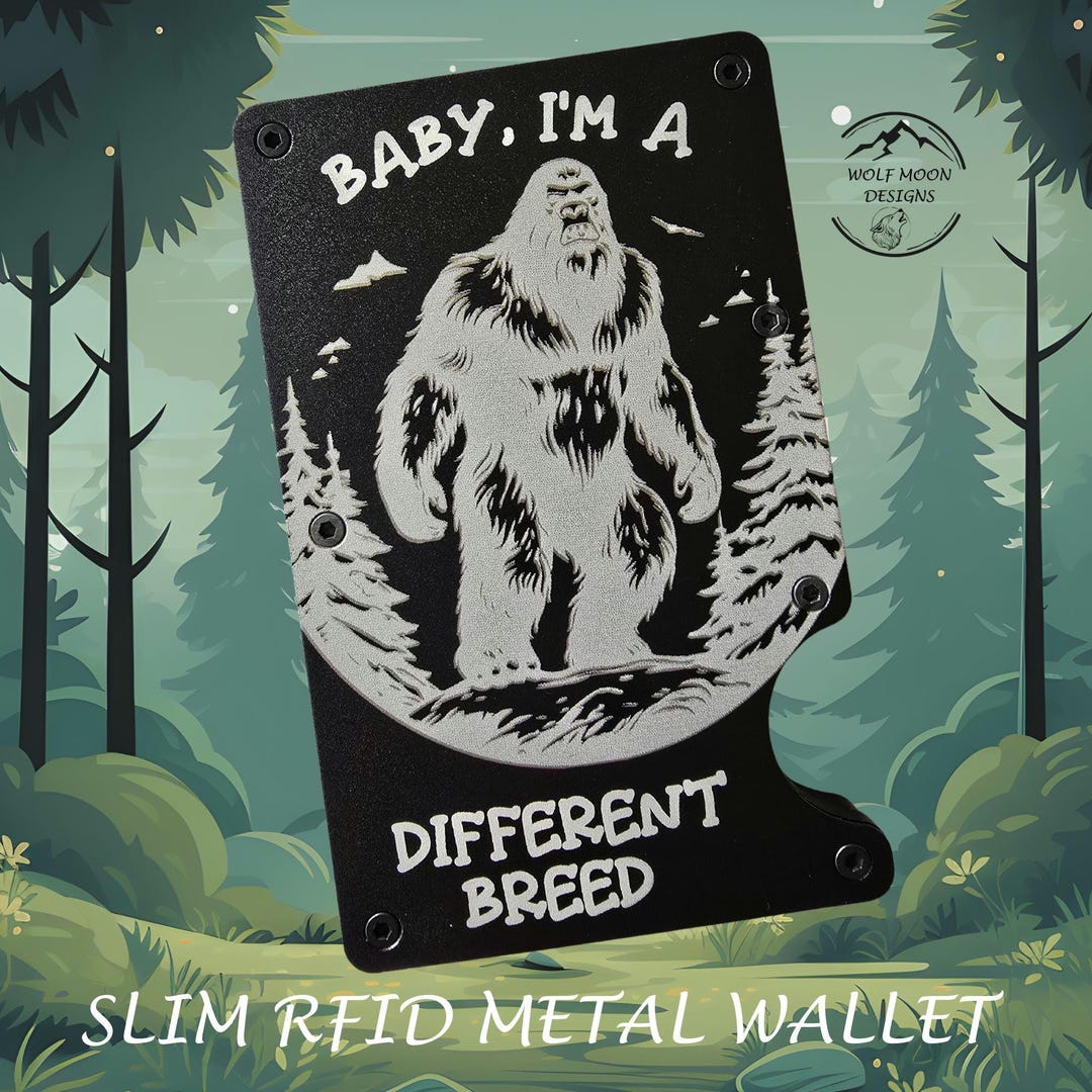 Sasquatch Bigfoot Wallet RFID Slim Minimalist Metal - Etsy