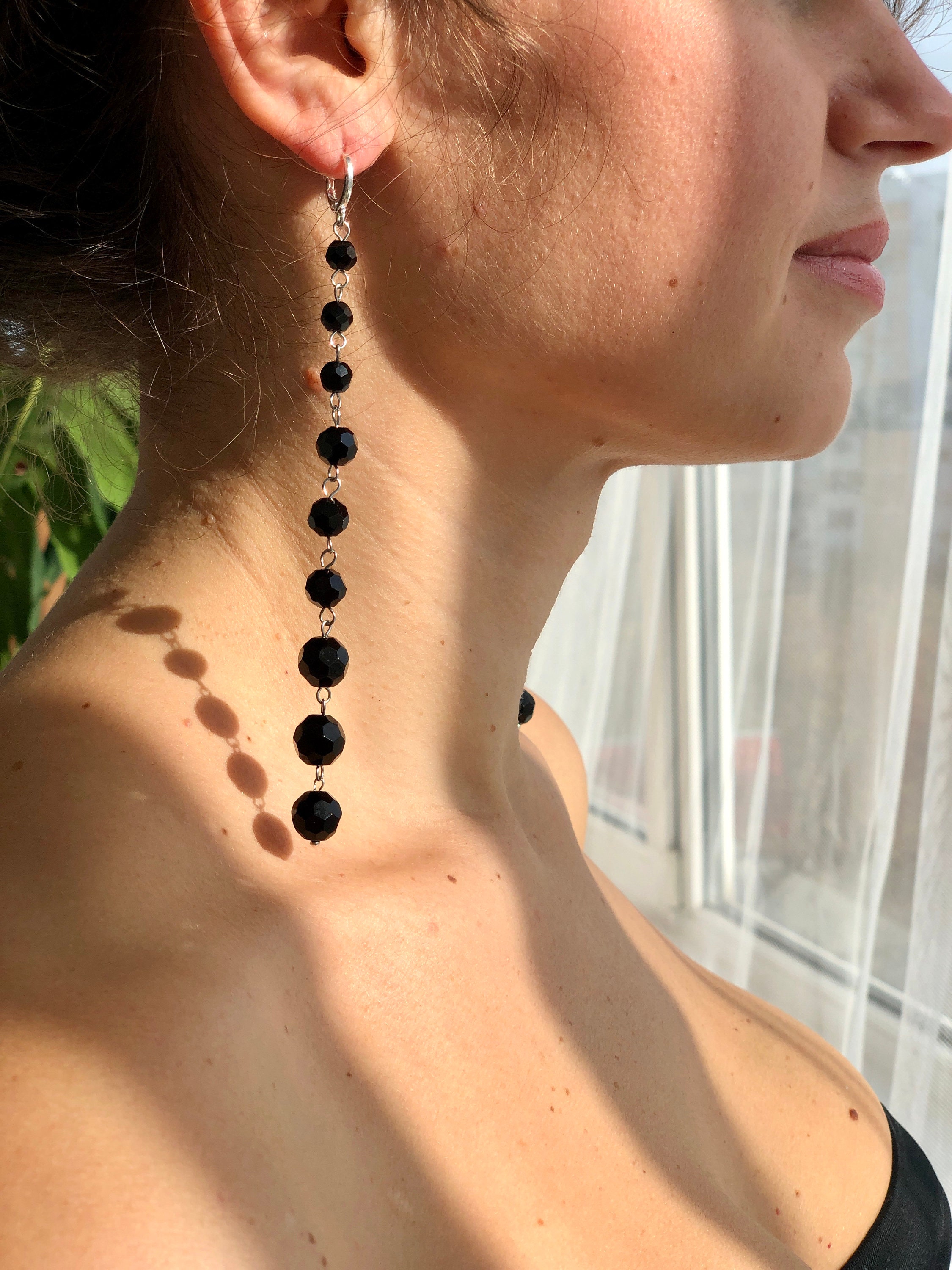 Extra long earrings Etsy