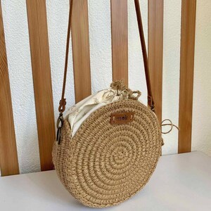 Round Crossbody Purse, Wicker Jute Bag, Round Woven Bag, Small ...