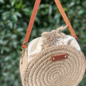 Round Crossbody Purse, Wicker Jute Bag, Round Woven Bag, Small ...