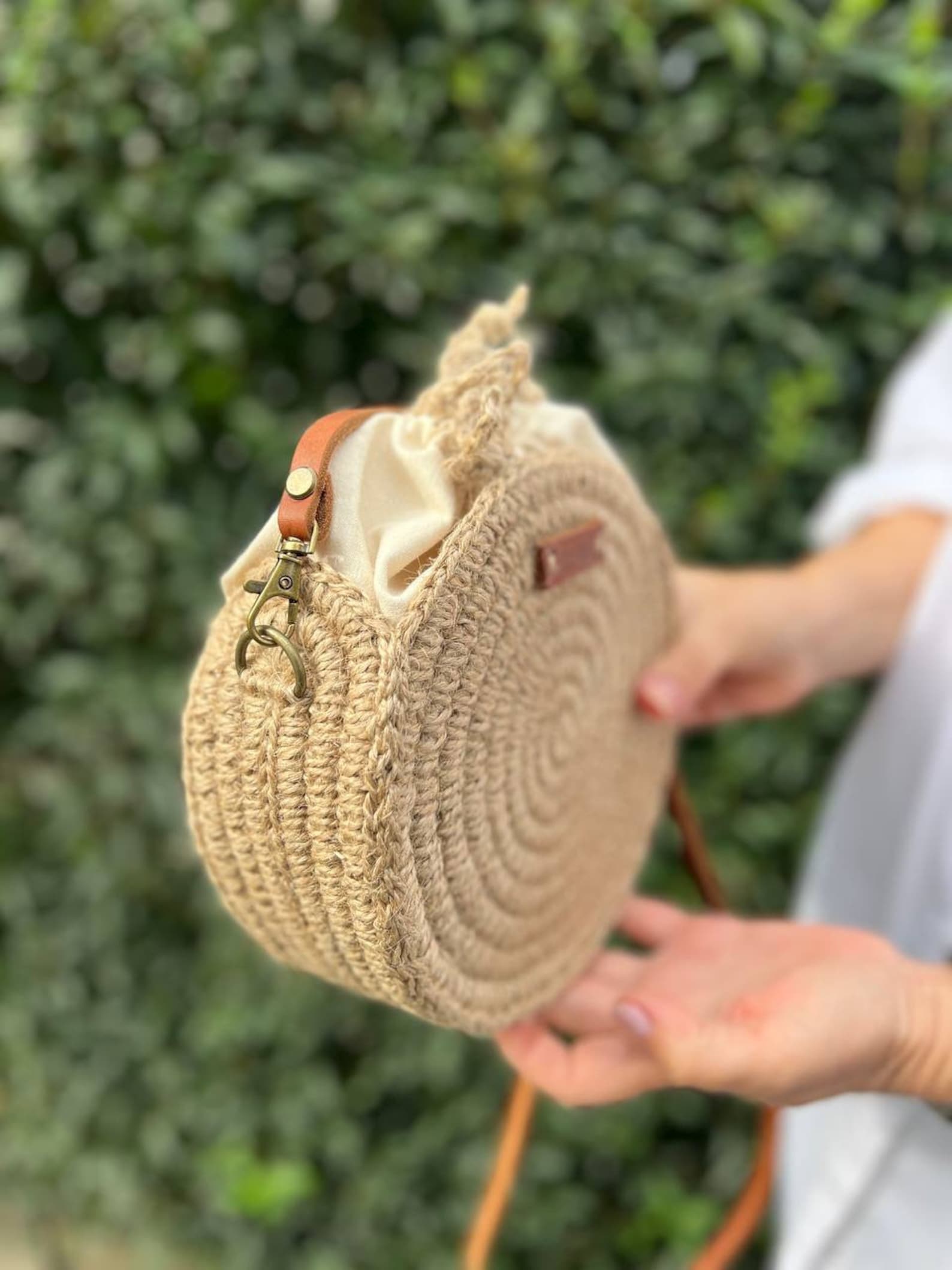 Round Crossbody Purse, Wicker Jute Bag, Round Woven Bag, Small ...