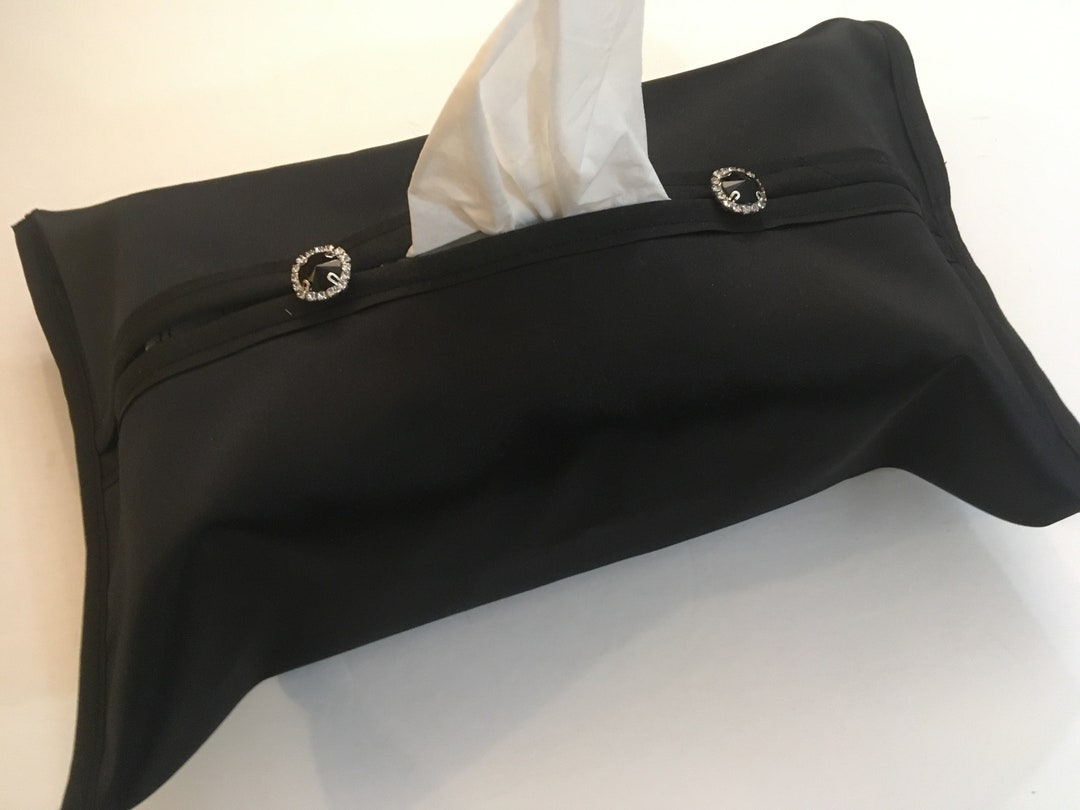 TISSUE BOX COVER - Black Tissue Box Cover- Black Tissue Box Case ...