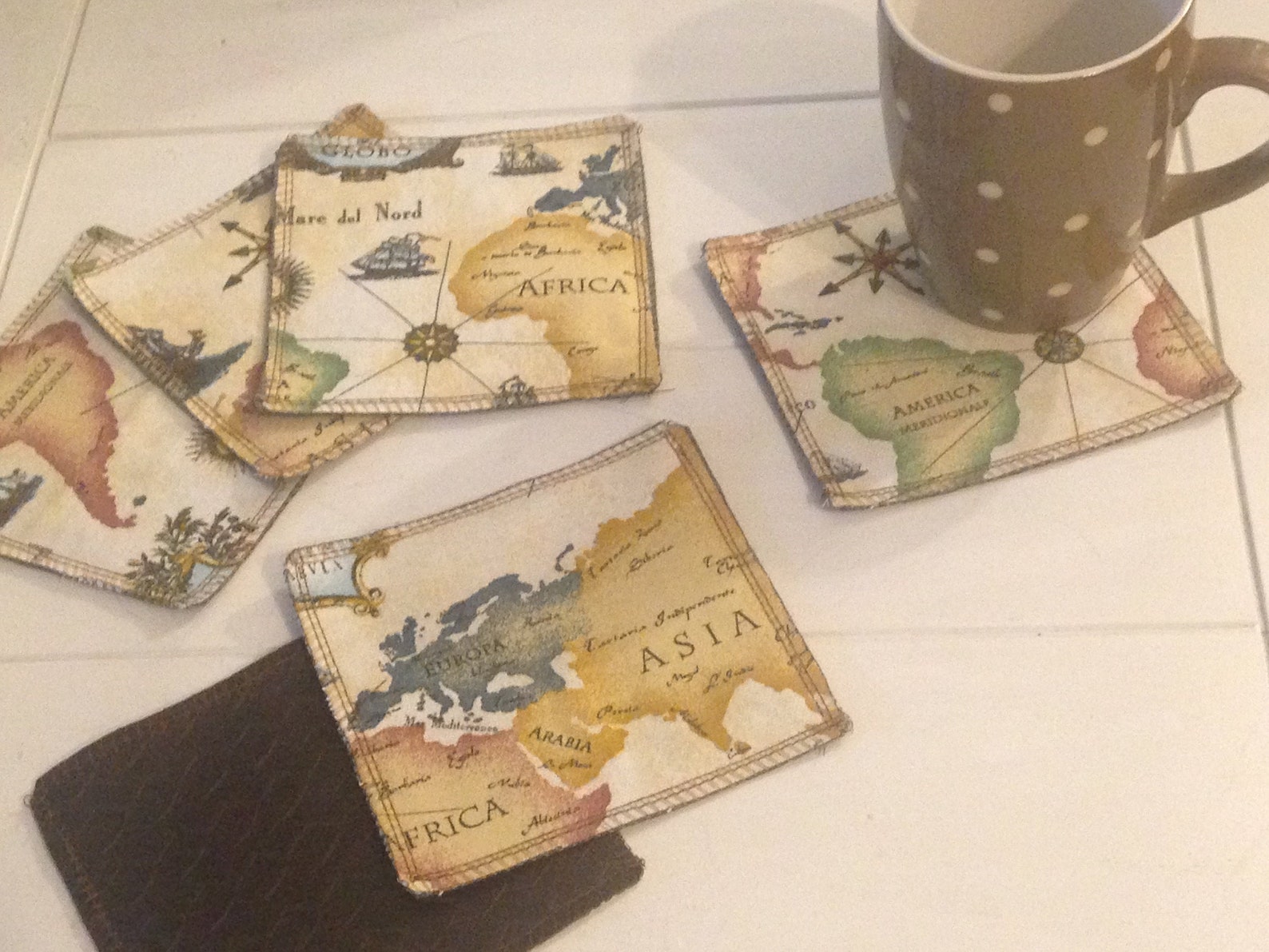 WORLD MAP COASTERS World Map Decor World Map Coasters Set of 4 - Etsy