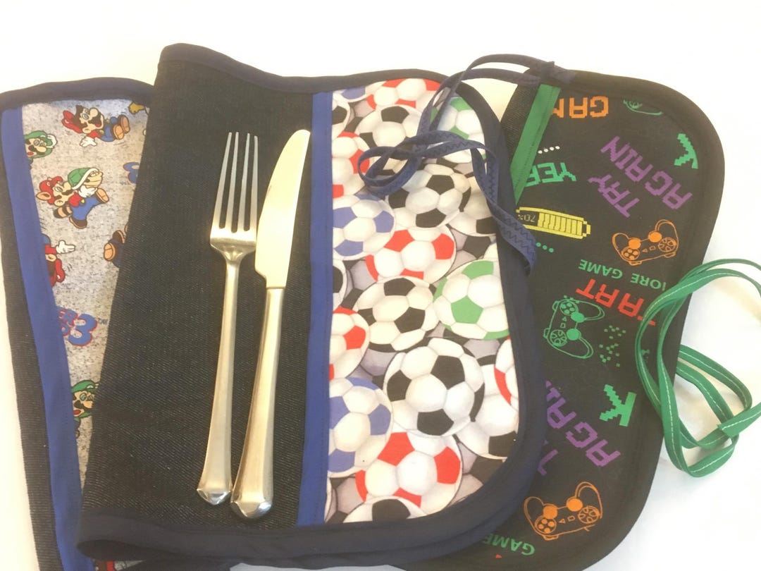 ROLL UP PLACEMAT - Children Placemat - Soccer Placemat - Lunch Mat ...