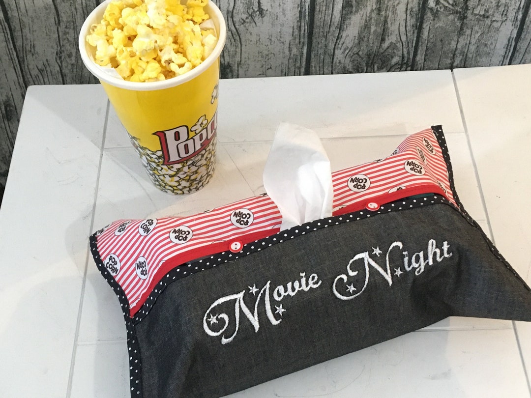 TISSUE BOX COVER - Movie Night Decor - Movie Night Tissue Box Cover ...