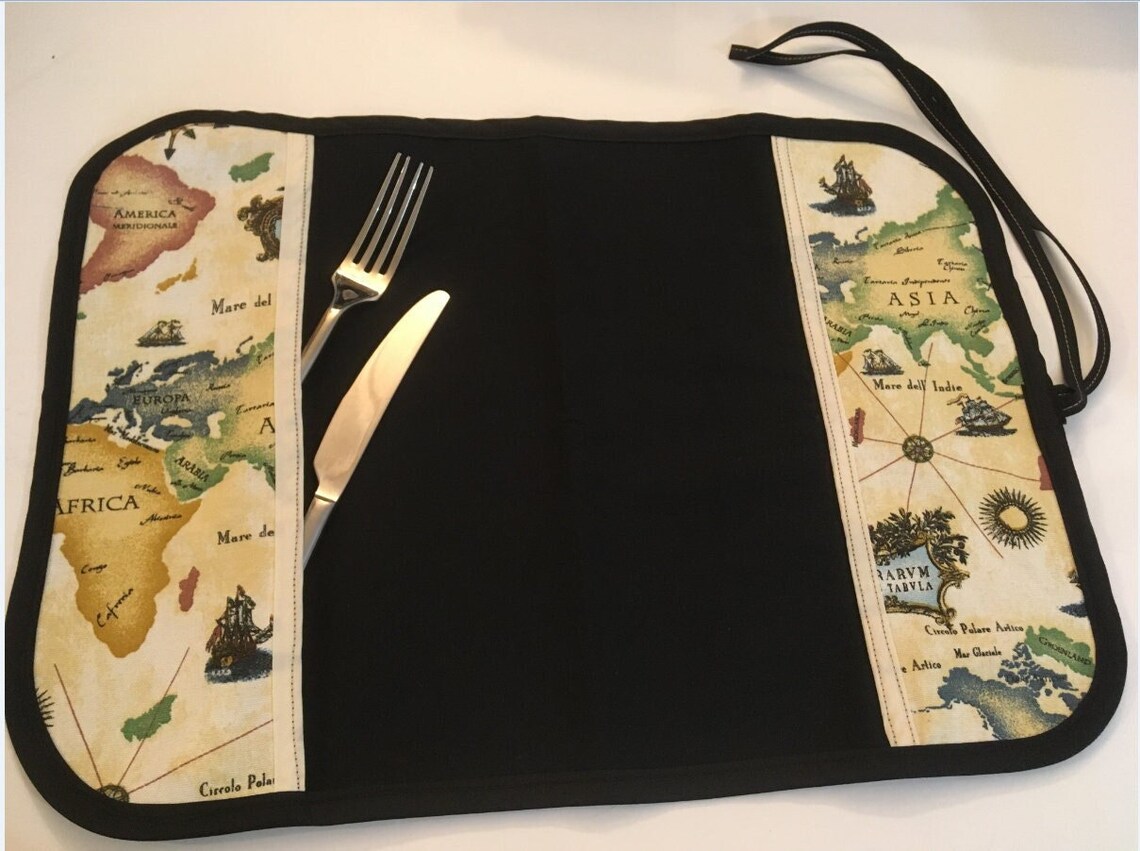 WORLD MAP PLACEMAT World Map Placemat World Map Gift Travelers Gift ...