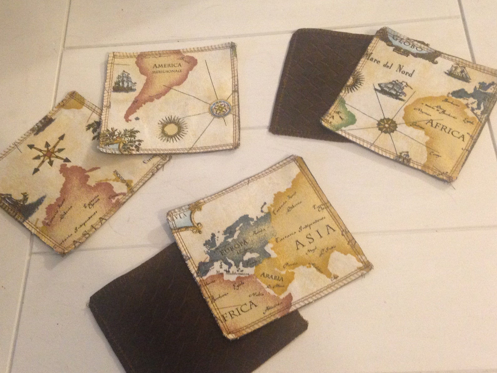 WORLD MAP COASTERS World Map Decor World Map Coasters Set | Etsy