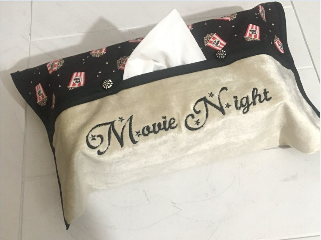 TISSUE BOX COVER Movie Night Decor Popcorn Tissue Box - Etsy