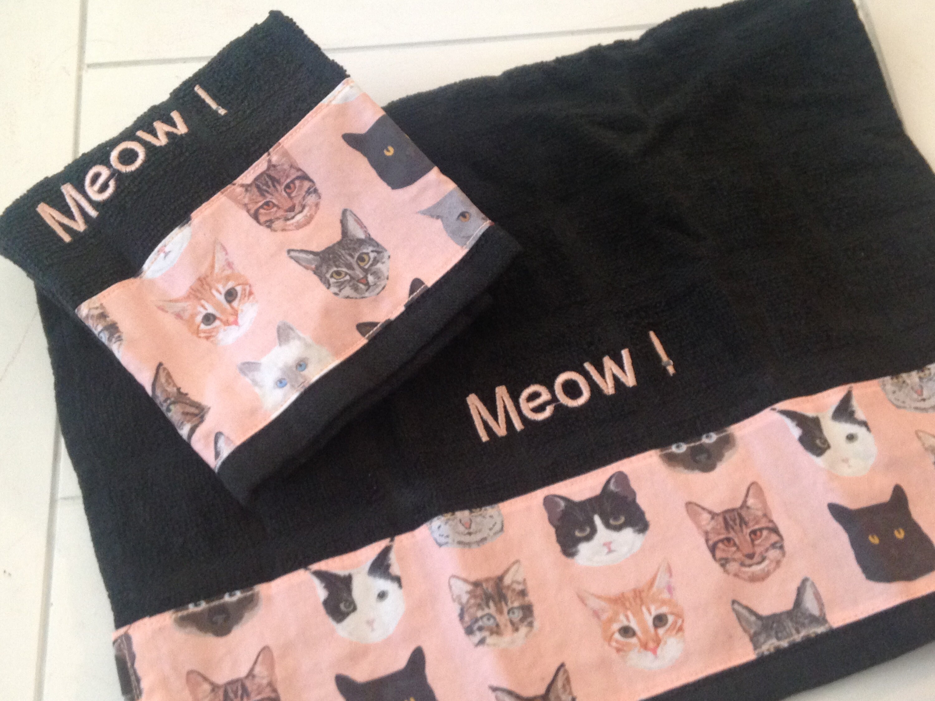 KITTY HAND TOWELS Cat Bath Towel Cat Hand Towels Cat - Etsy