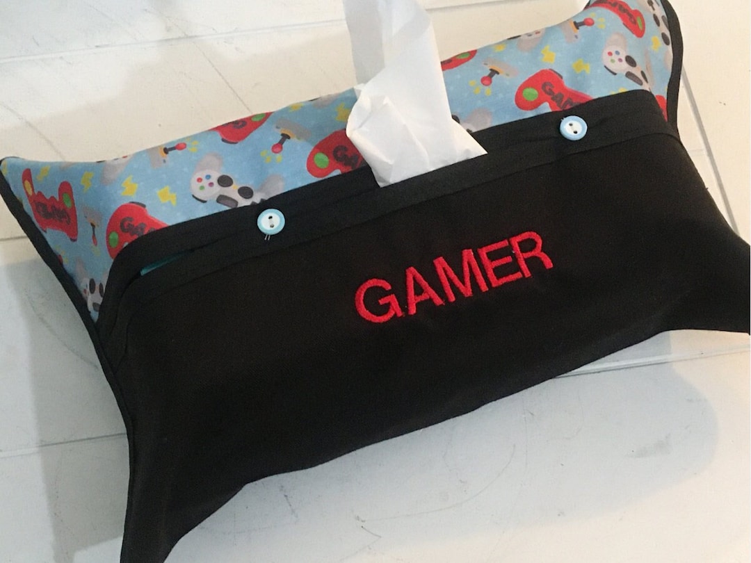 TISSUE BOX COVER - Play -game Over Tissue Box Cover - Gamer Decor ...