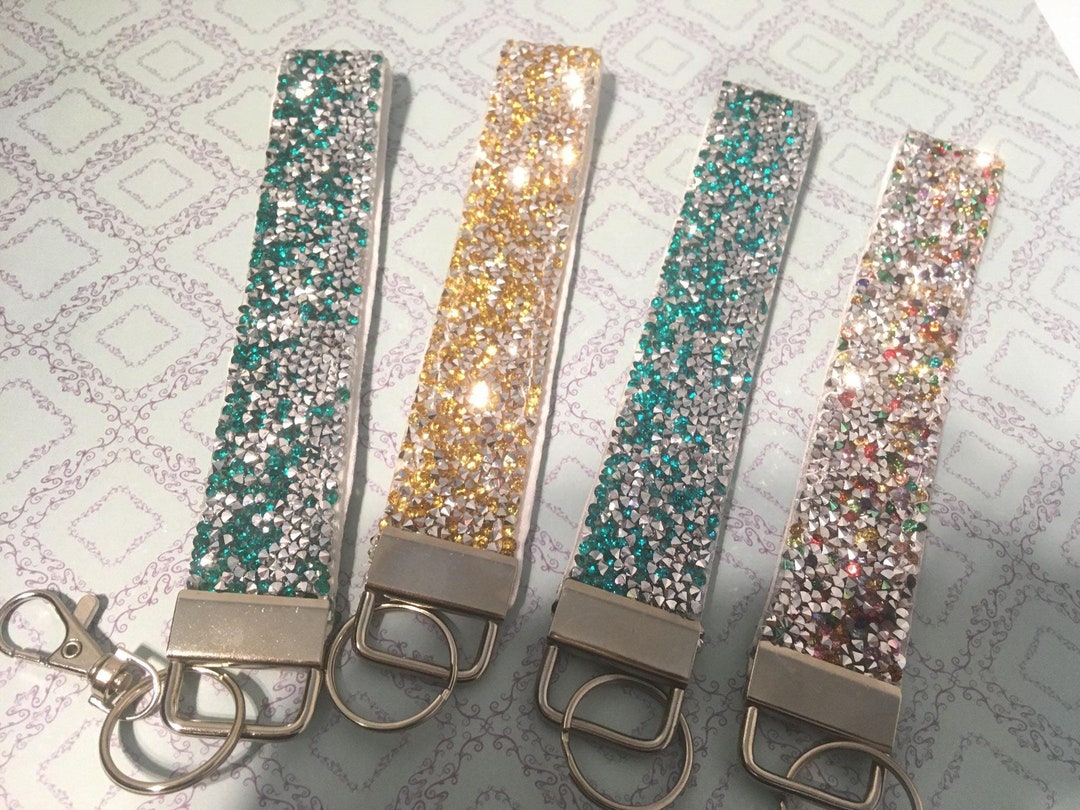 BLING RHINESTONE KEYCHAIN - Wristlet Keyfob - Bling Lovers Gift ...