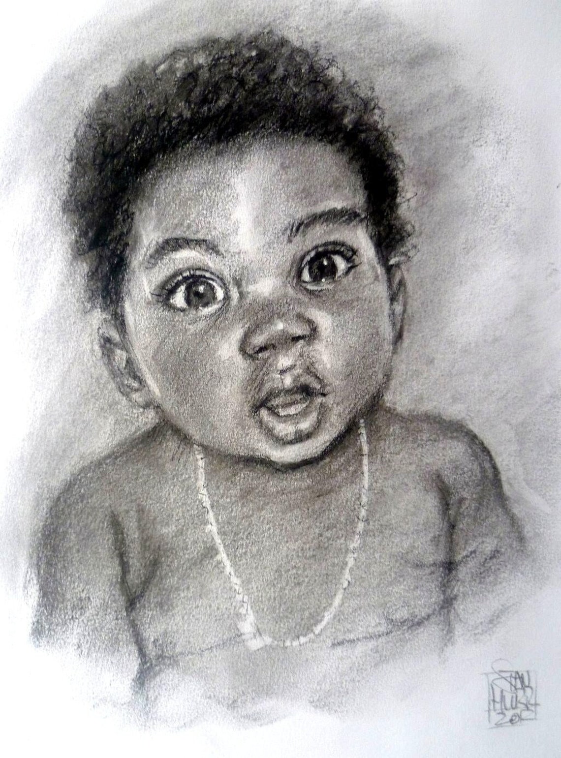 Commission Charcoal Human Portrait From Photo Family - Etsy