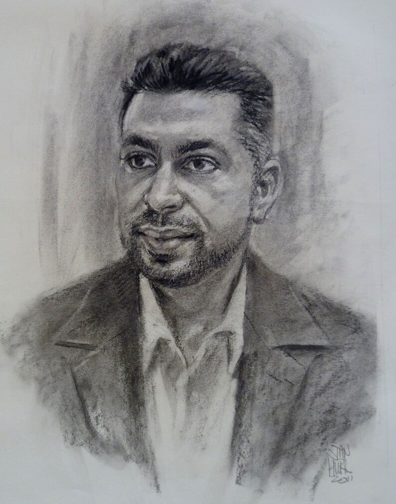Commission Charcoal Human Portrait From Photo Family - Etsy