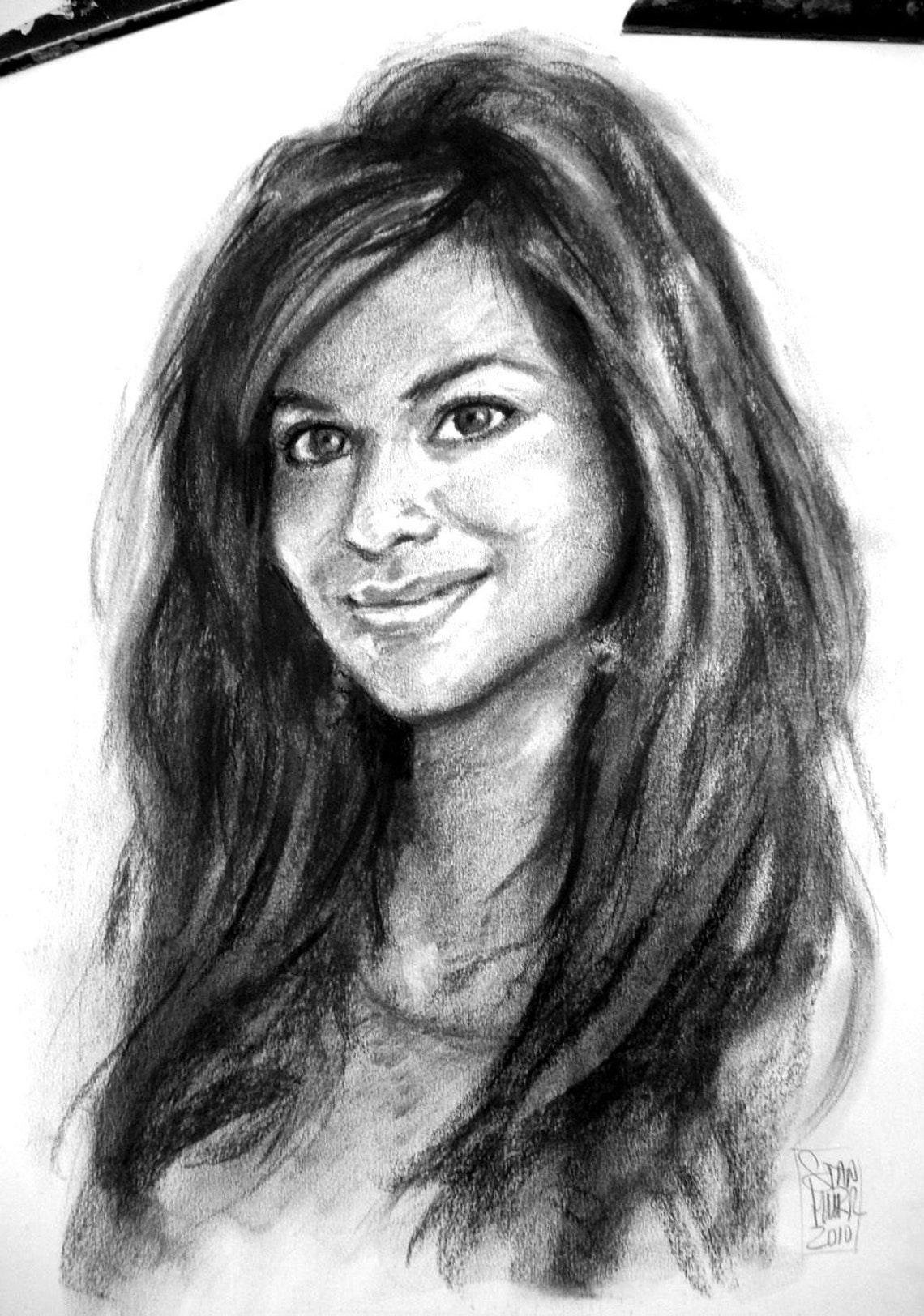 Commission Charcoal Human Portrait From Photo Family - Etsy