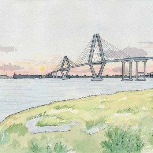 Ravenel Bridge Painting Charleston South Carolina | Etsy