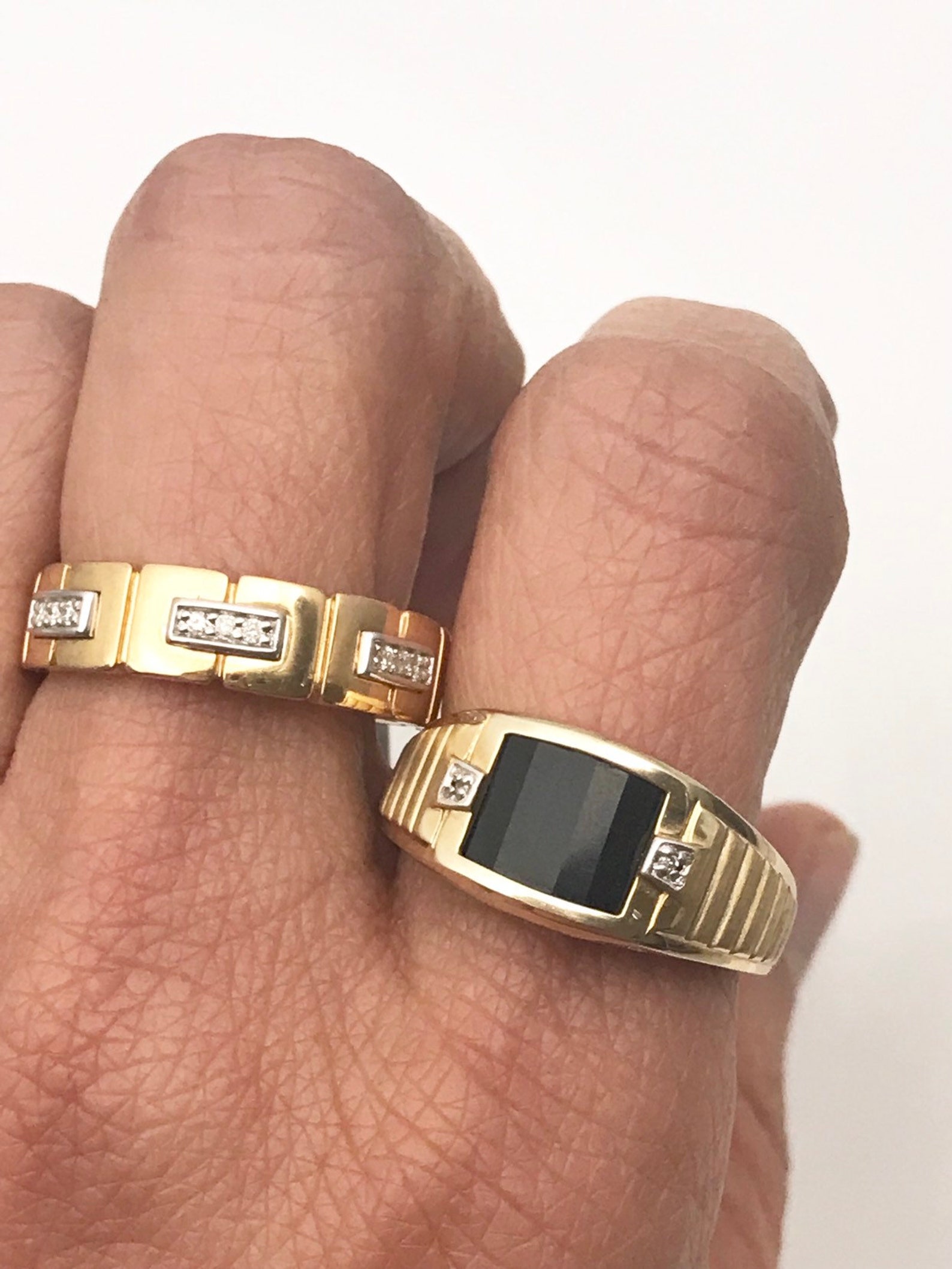 Unique Men's Engagement Ring in 18k Gold, Men's Wedding Band Ring ...