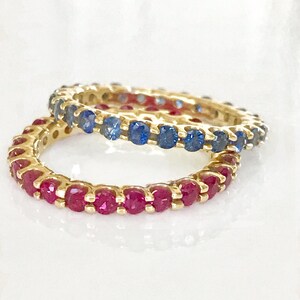Ruby Eternity Wedding Band Ring in 14k Gold, Unique Wedding Bands for ...