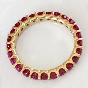 Ruby Eternity Wedding Band Ring in 14k Gold, Unique Wedding Bands for ...