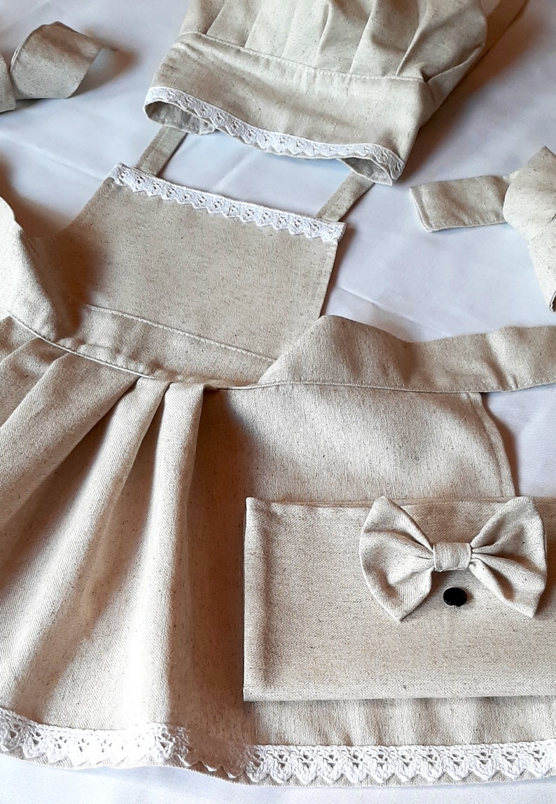 Cute Kid Linen Apron Custom Baby Girl Apron With Initials - Etsy