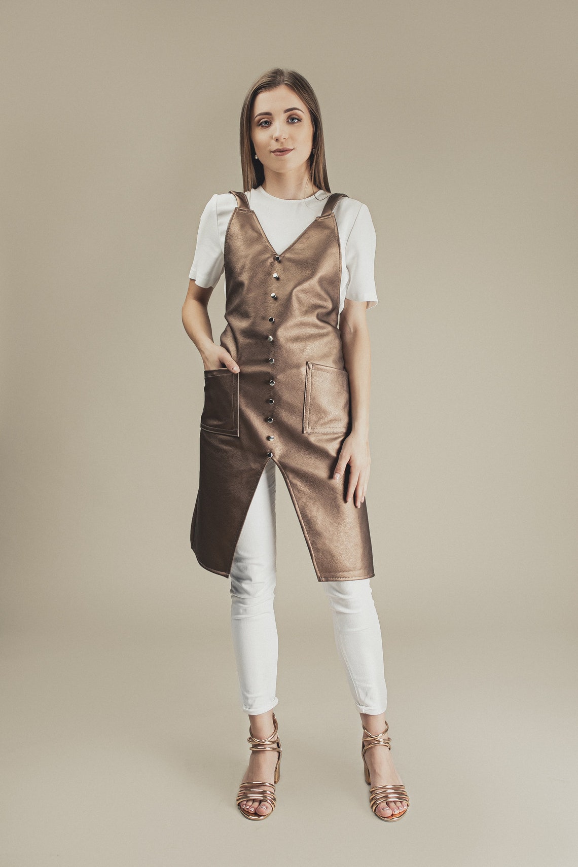 Rose Gold Apron Hairdresser Apron Leather Imitation Apron - Etsy