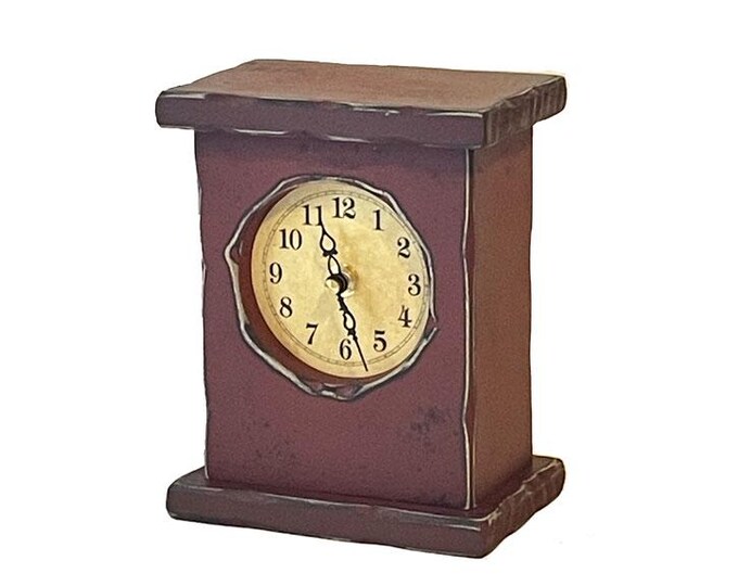 Primitive Clock- Desk Clock, Wooden Handcrafted - Etsy