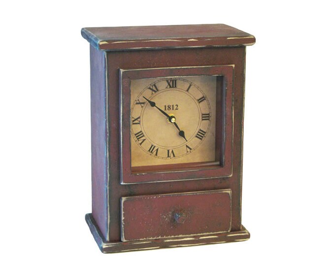 Primitive Mantel Clock With Drawer - Etsy