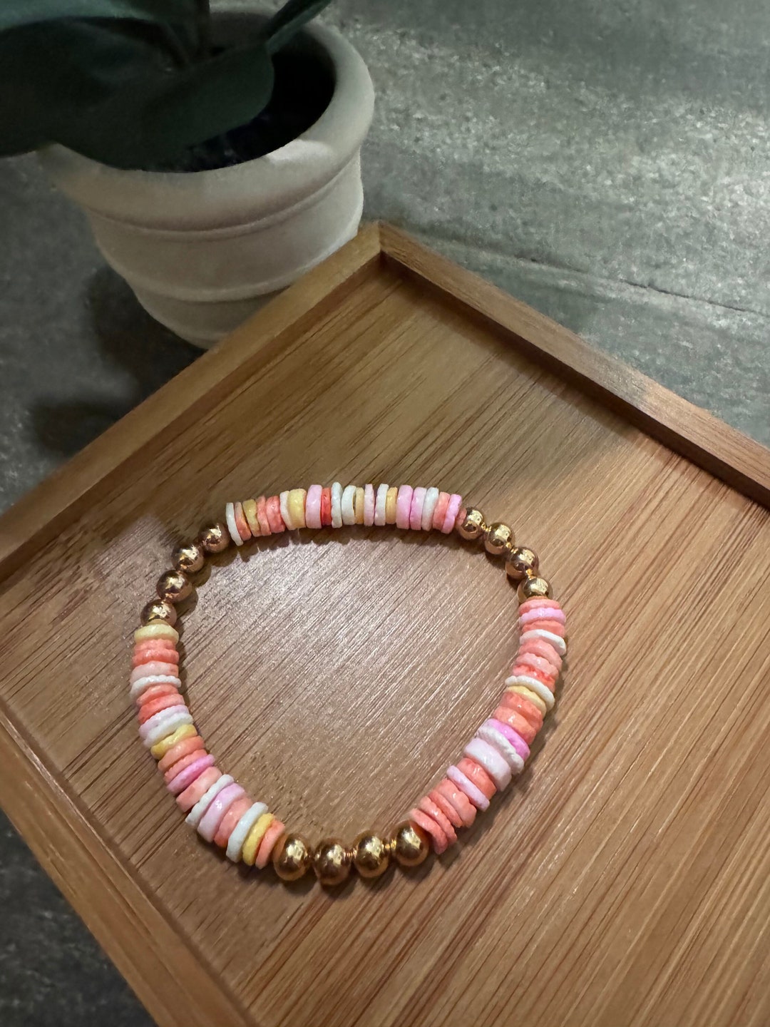 Pink Shell Bracelet - Etsy