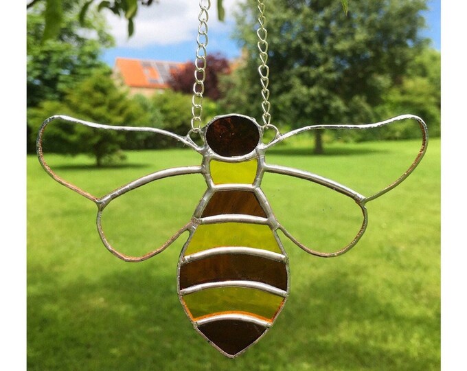 Handmade Stained Glass Honey Bee Suncatcher Beekeeping Gift - Etsy