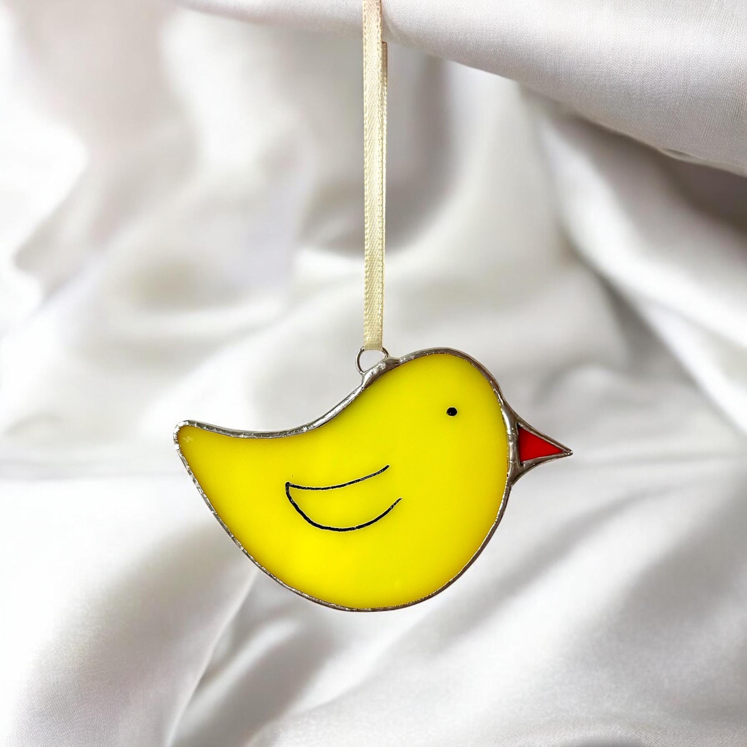 Easter Chick Decoration, Stained Glass Easter Chick Hanging Suncatcher ...