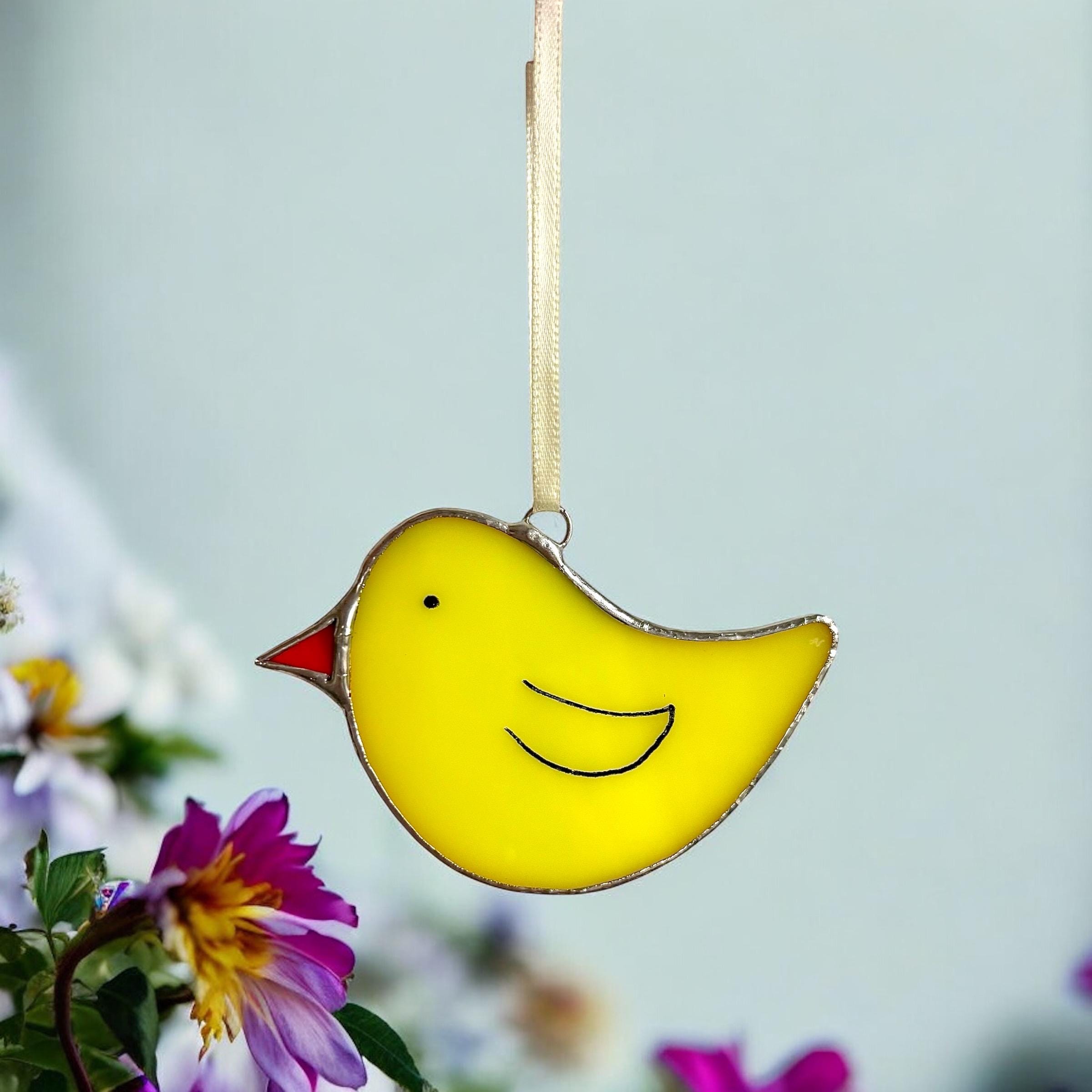 Easter Chick Decoration, Stained Glass Easter Chick Hanging Suncatcher ...