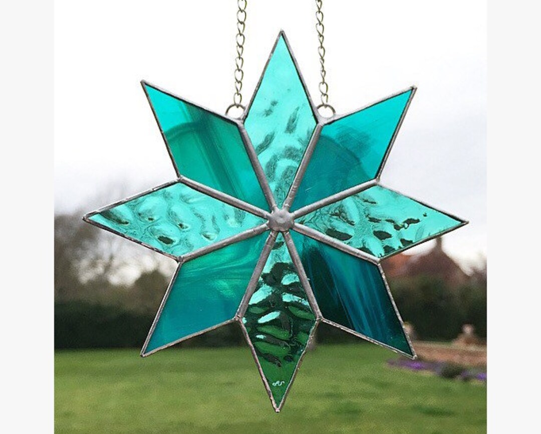 Stained Glass Hanging Star Suncatcher Window Decoration - Etsy