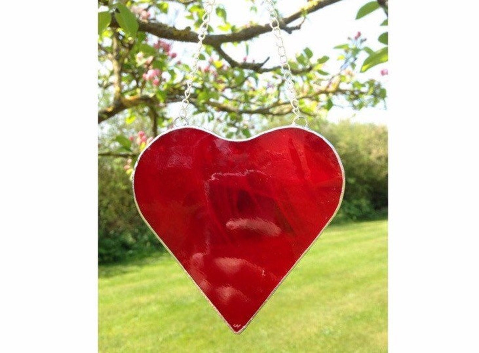 Handmade Stained Glass Red Heart Suncatcher Window Decoration | Etsy UK