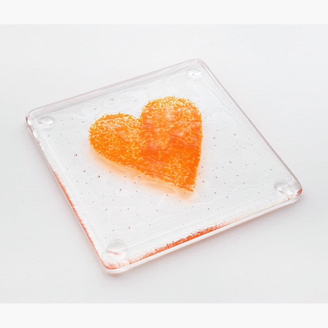 Handmade Fused Glass Heart Design Coasters, Worktop Protectors, Choose ...
