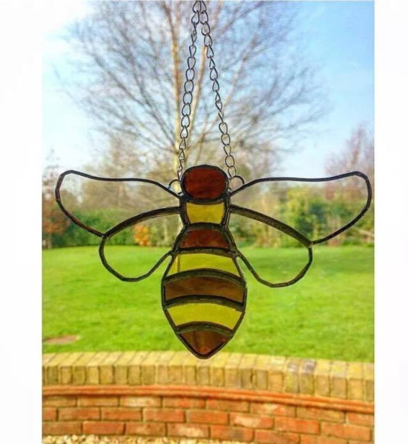 Handmade Stained Glass Honey Bee Suncatcher Beekeeping Gift - Etsy