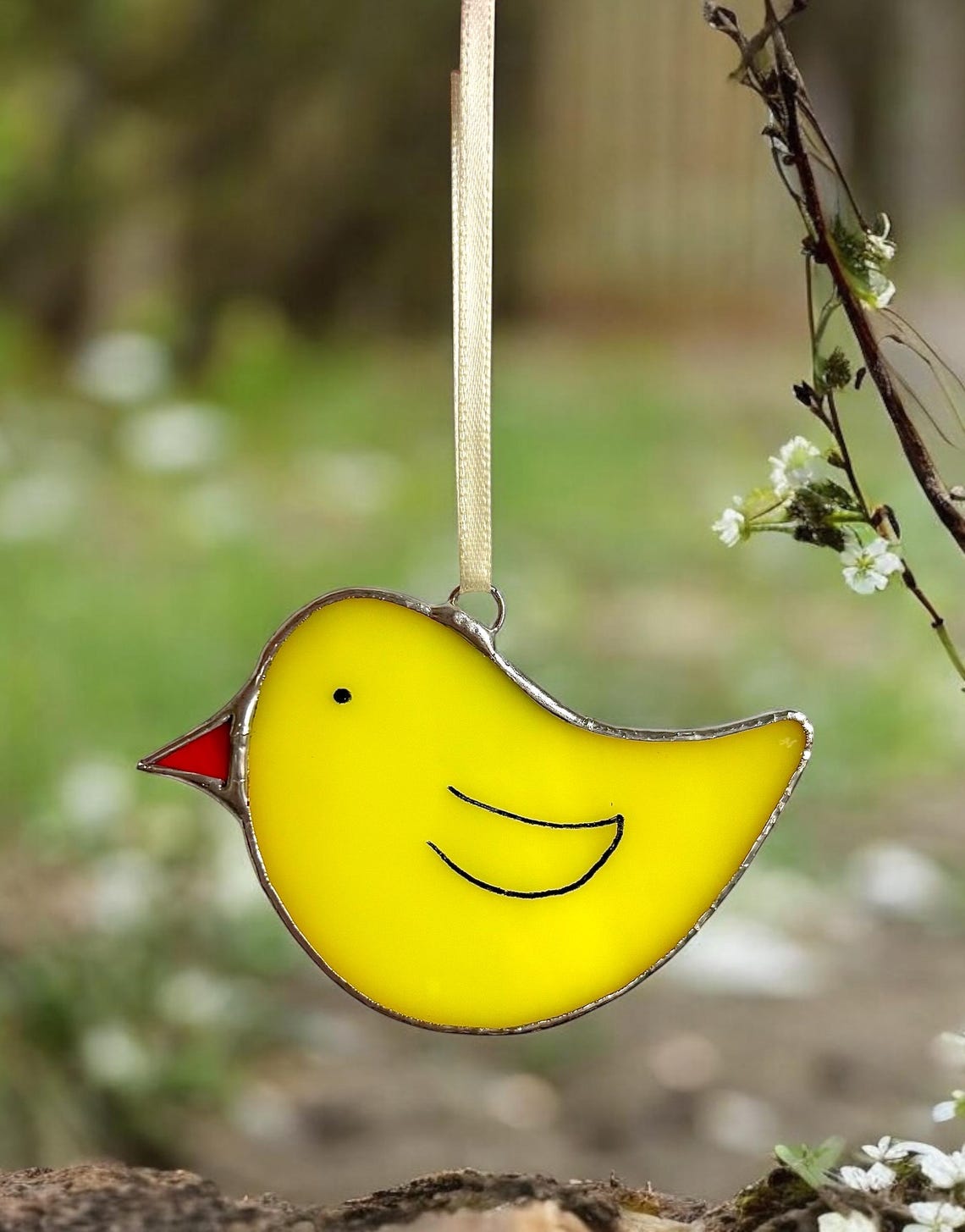 Easter Chick Decoration, Stained Glass Easter Chick Hanging Suncatcher ...
