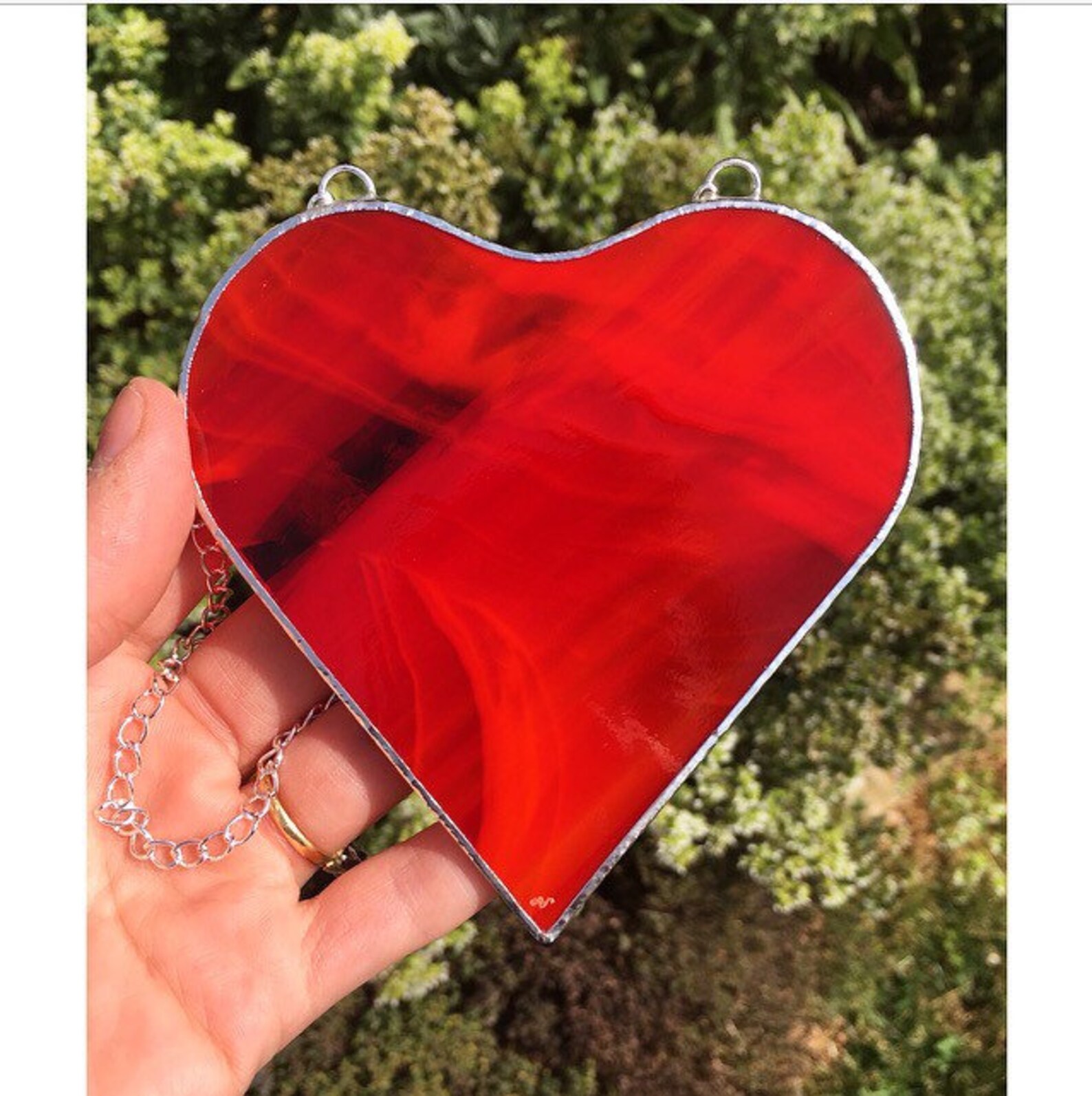 Handmade Stained Glass Red Heart Suncatcher Window Decoration - Etsy UK