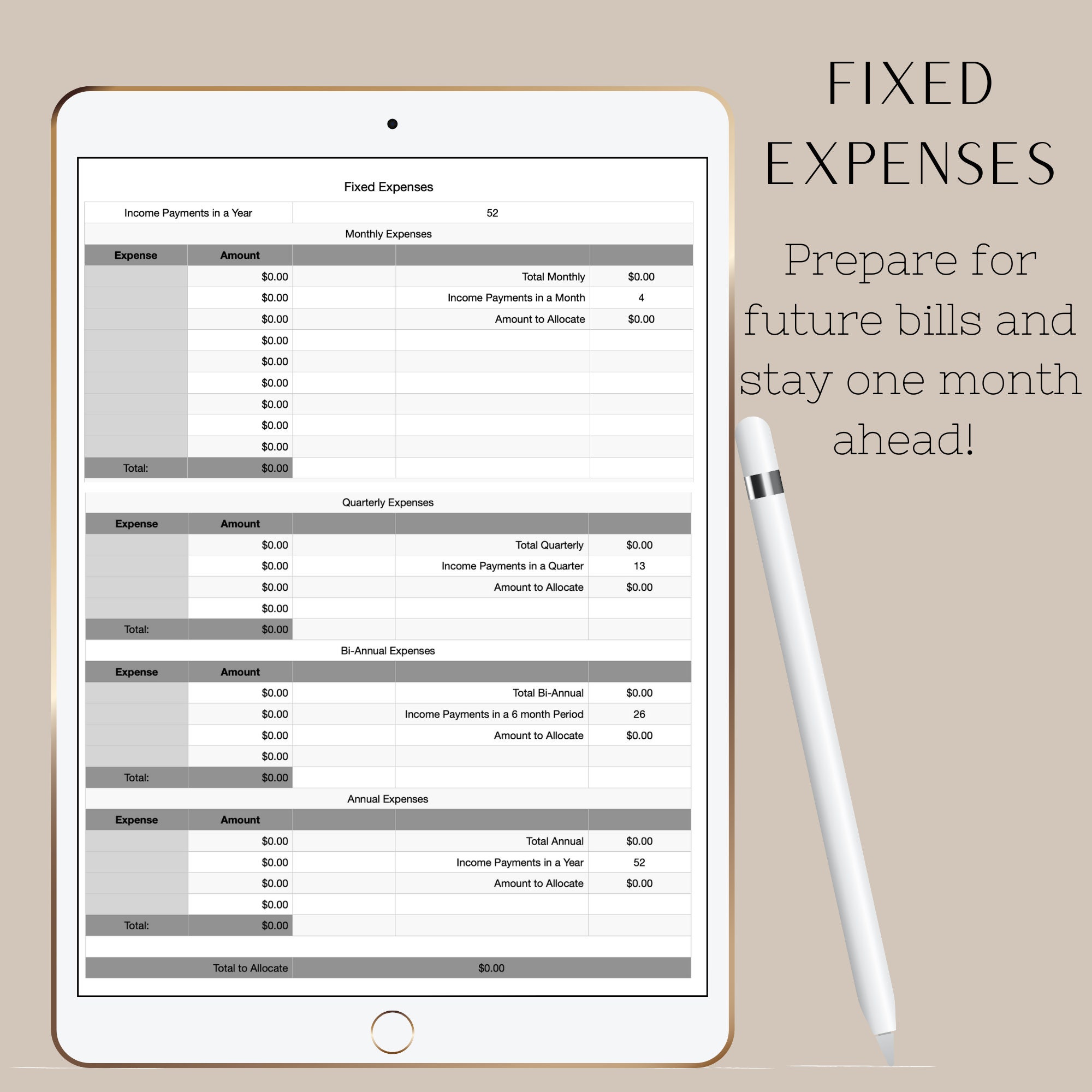 The Budget Calculator Spreadsheet Customizable Digital Budget Planner ...