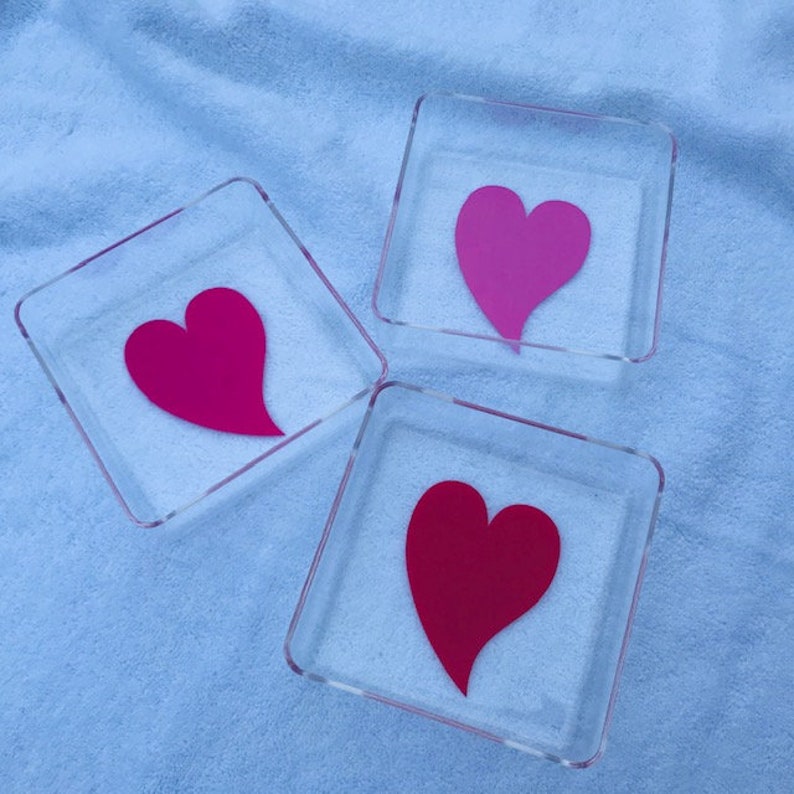 Valentine Themed Heart Themed Acrylic Tray - Etsy